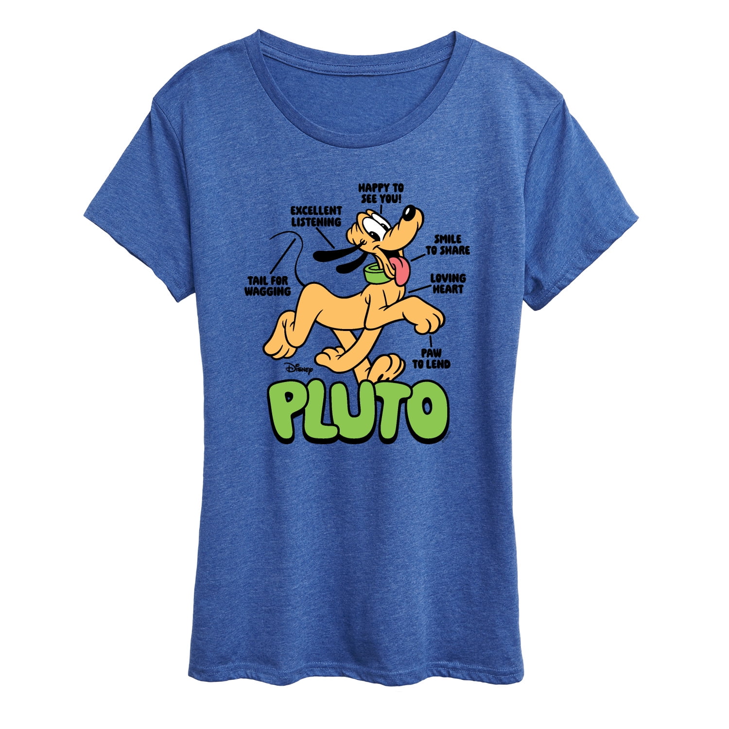 Disney - Pluto Diagram - Women's Short Sleeve Graphic T-Shirt - Walmart.com