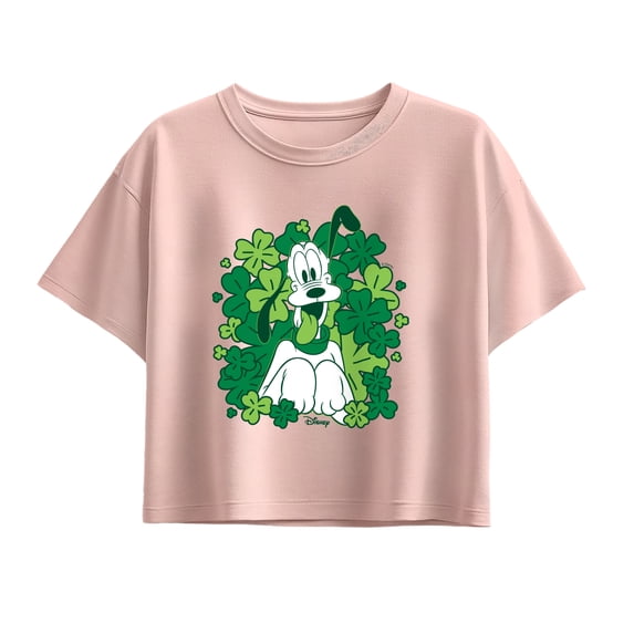 Disney - Pluto Shamrocks - Youth Girls Boxy T-Shirt - Walmart.com