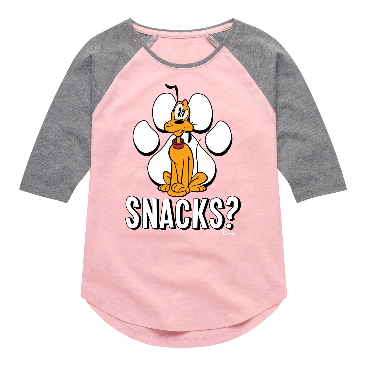 Disney - Pluto Snacks? - Toddler & Youth Girls Raglan Graphic T-Shirt ...