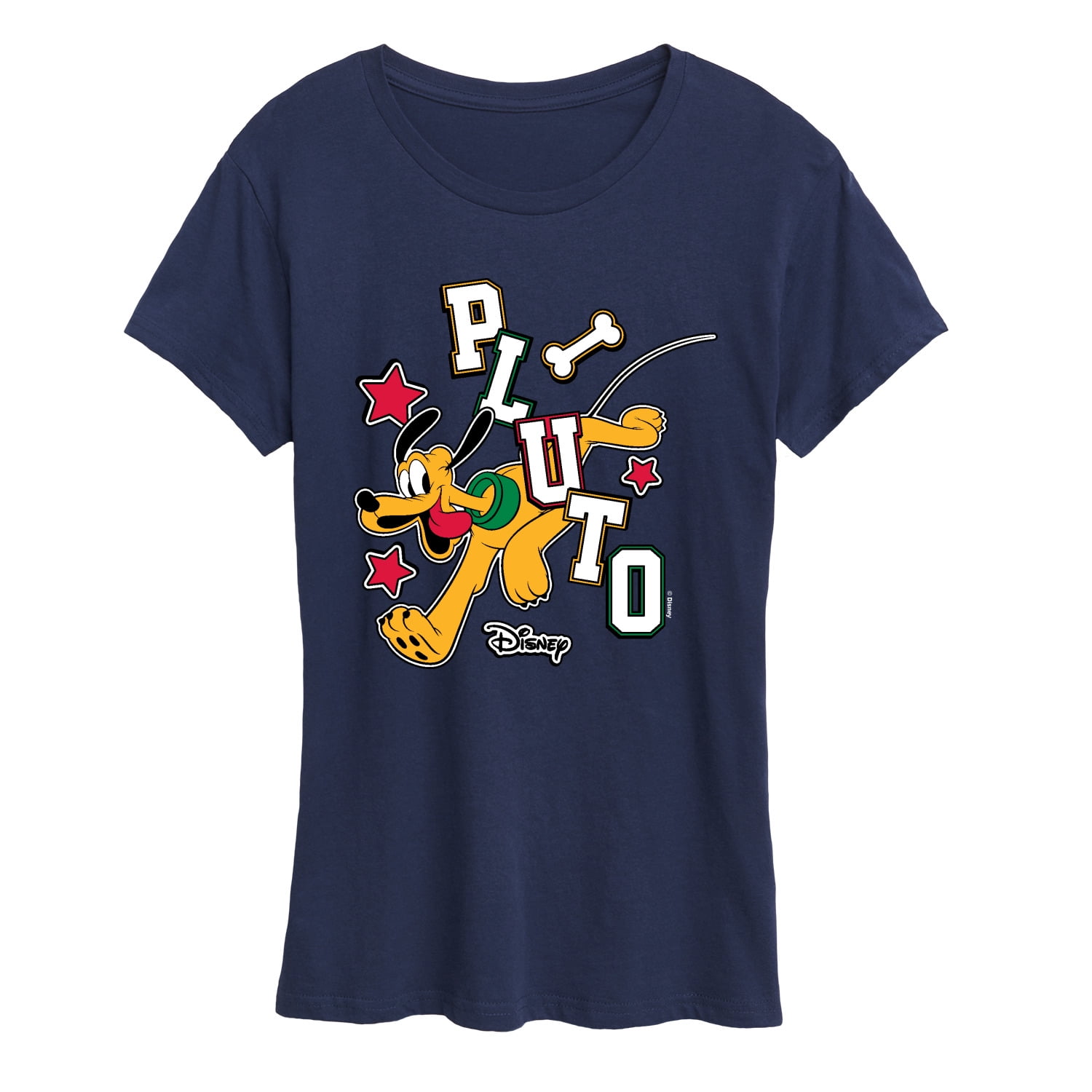 Disney - Pluto Varsity Patches - Women's Short Sleeve Graphic T-Shirt - Walmart.com