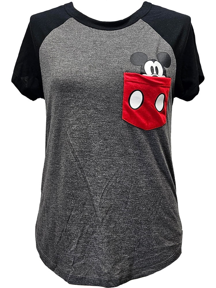 Disney Mickey Mouse Junior Pocket Tee, S-2XL (Women's) - Walmart.com