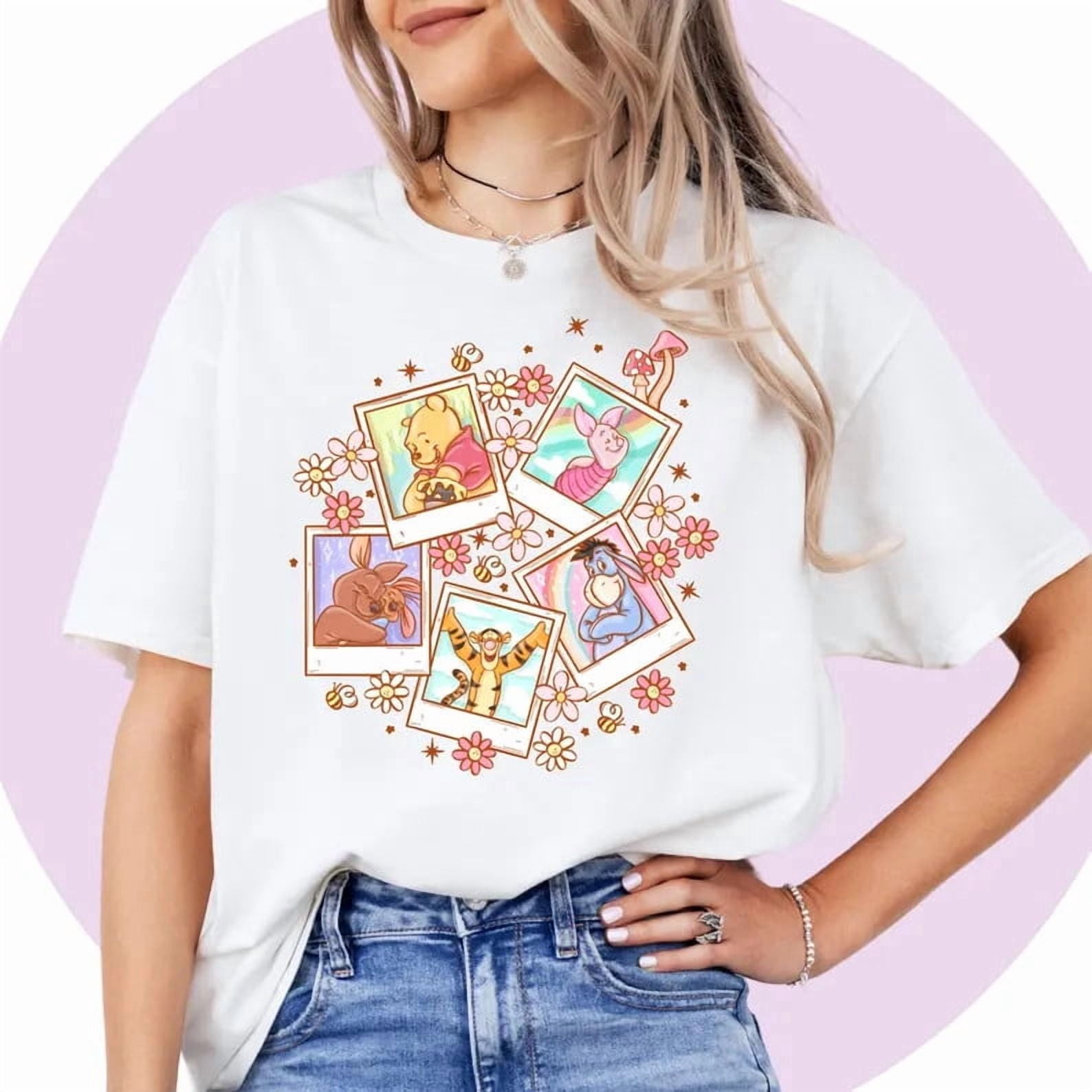 Disney Pooh Bear Cute Smiling Face Hundred Acre Wood T-shirt - Walmart.com