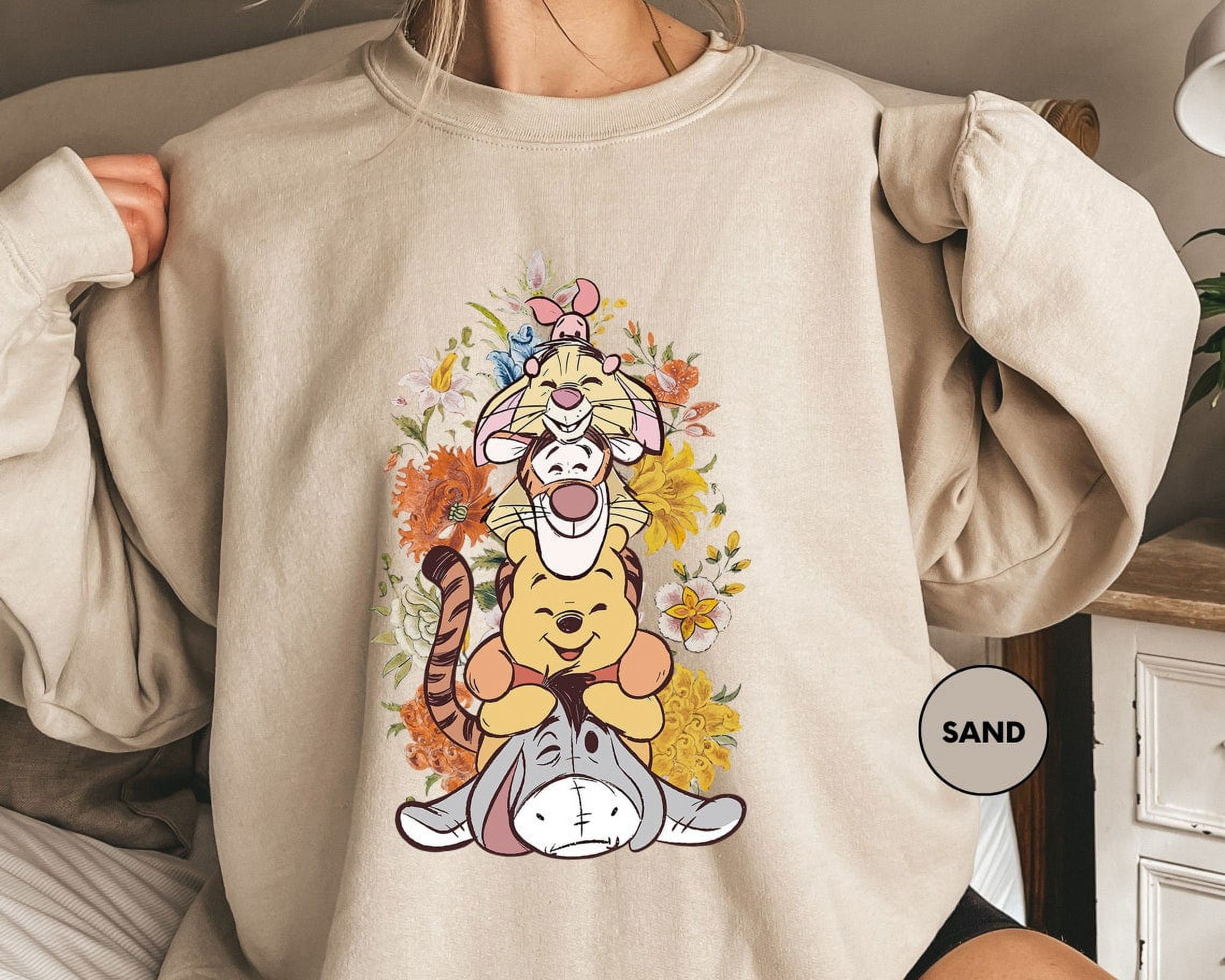 Disney Pooh Bear Sweatshirt, Retro Winnie The Pooh And Friends, Ash ...