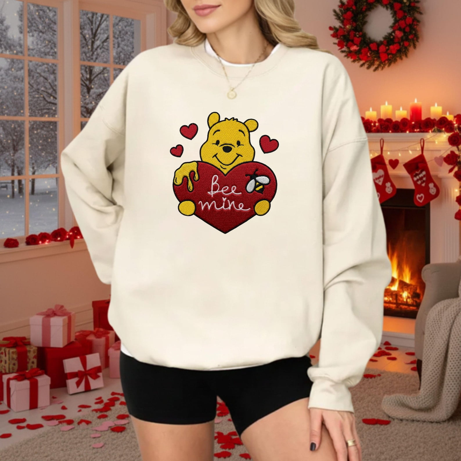 Disney Pooh Gift, Be Mine Embroidered SWEATSHIRT All Size S-5XL ...