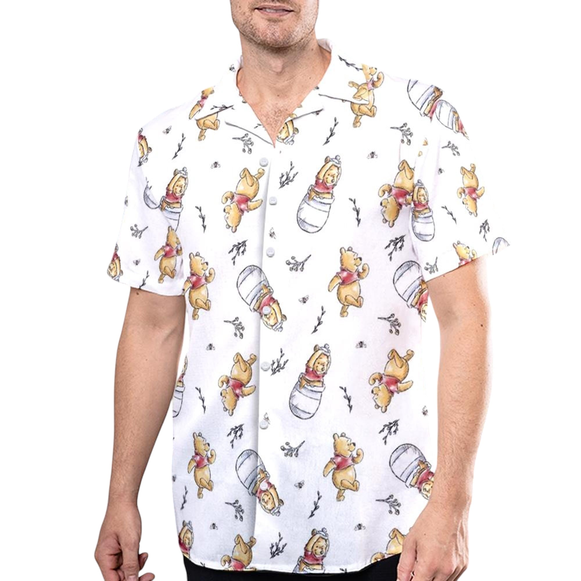 Disney Pooh With Honey Hawaii Shirt, Winnie The Pooh Button Up Shirt ...