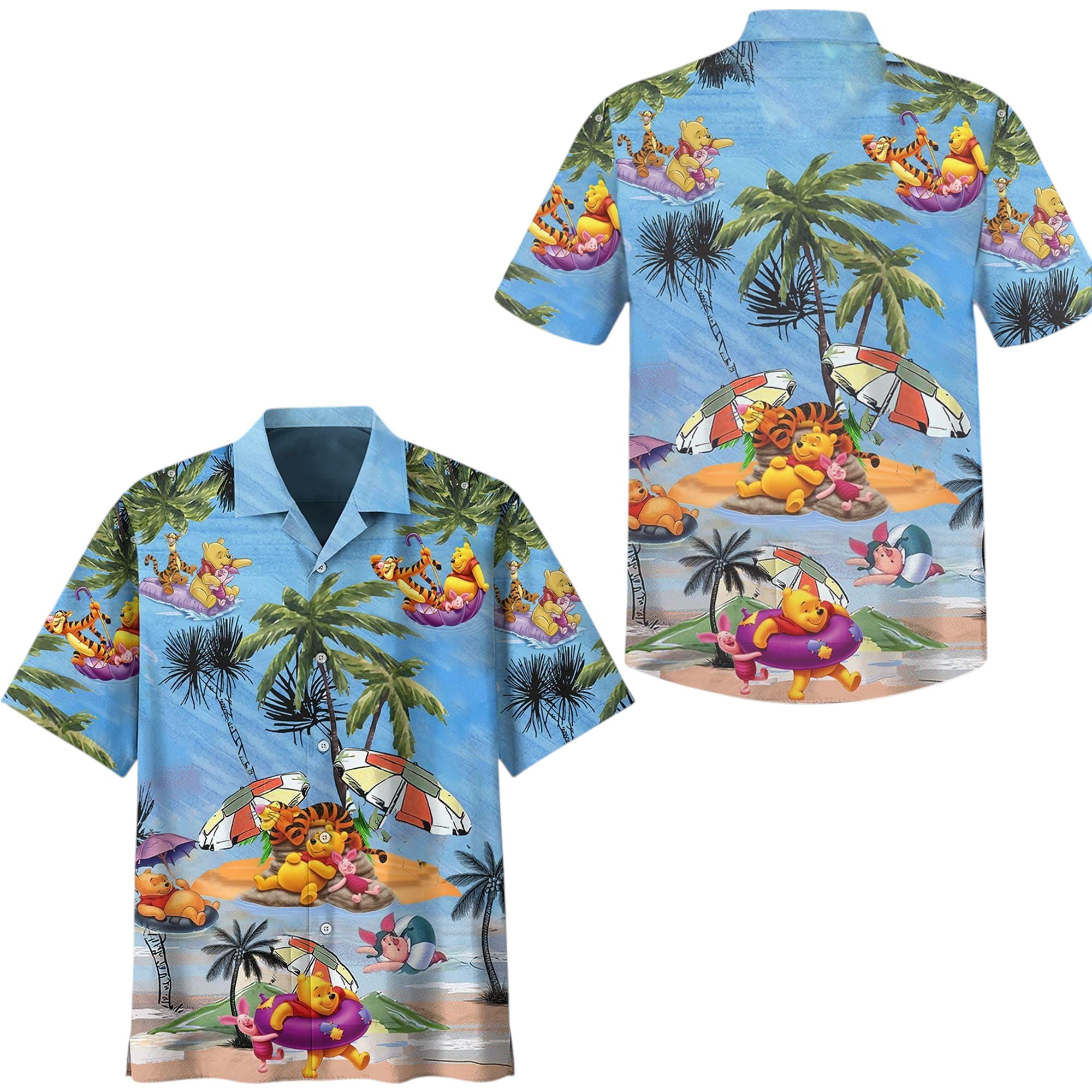 Disney Pooh and Friends Vacation Hawaiian Shirt Summer Aloha Tee ...