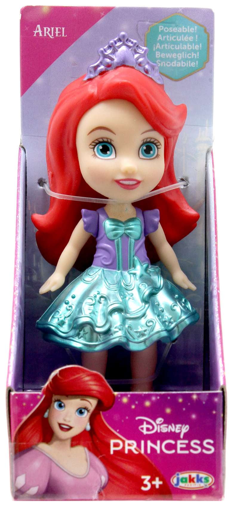 Disney Posable Ariel Mini Figure [Dress, Metallic] - Walmart.com
