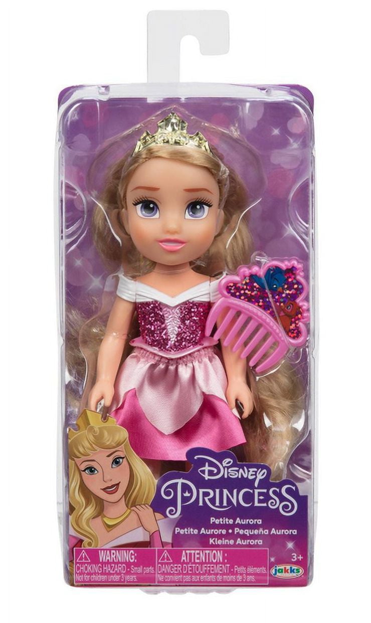 Disney Fashion Small Princess Aurora Doll Toy with Box, Includes Hair ...