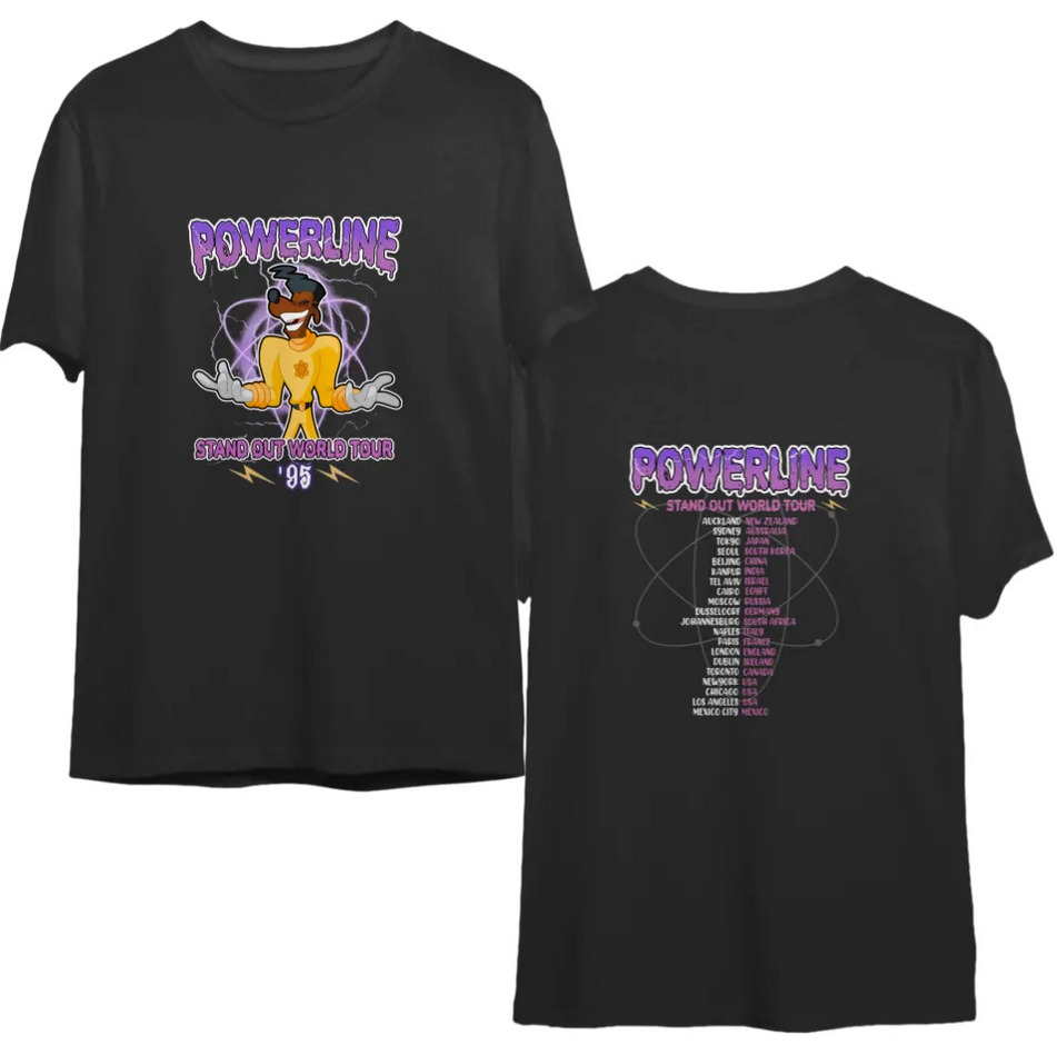 Disney Powerline Goofy Movie Shirt, Powerline Stand Out World Tour 95 ...