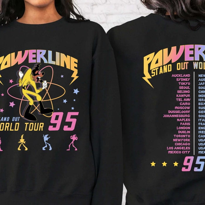 Disney Powerline Stand Out World Tour 95 Retro Shirt, Vintage Disney A ...