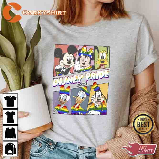 Disney Pride 2023 Lgbt Mickey Minnie Donald Daisy Shirt - Walmart.com