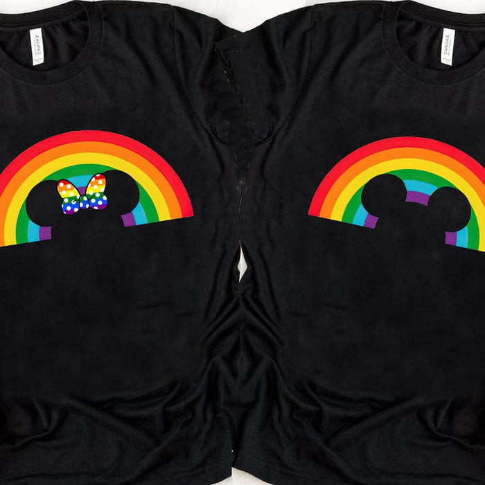 Disney Pride Mickey And Minnie Mouse Shirt Disney Lgbt Couple Shirt Rainbow Disney Pride Tee