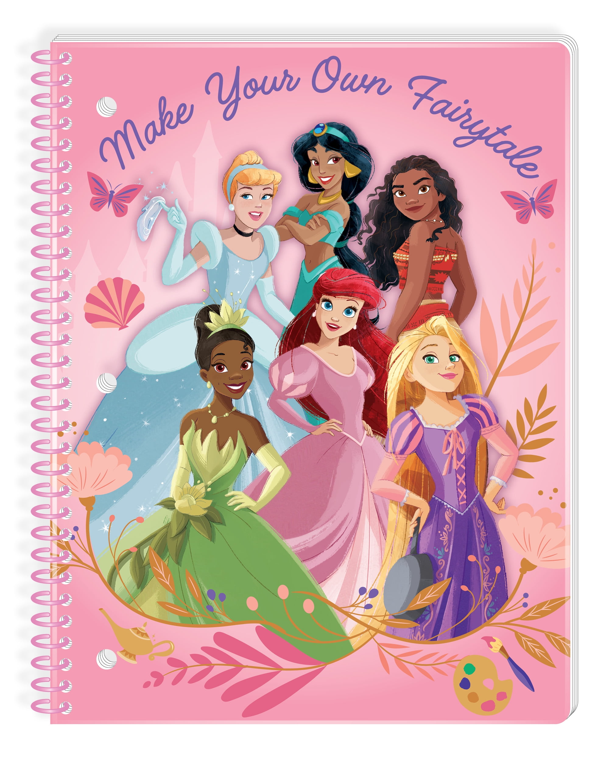 Disney Princess 1-Subject Spiral Notebook, Wide Ruled, 80 Sheets, Multi ...