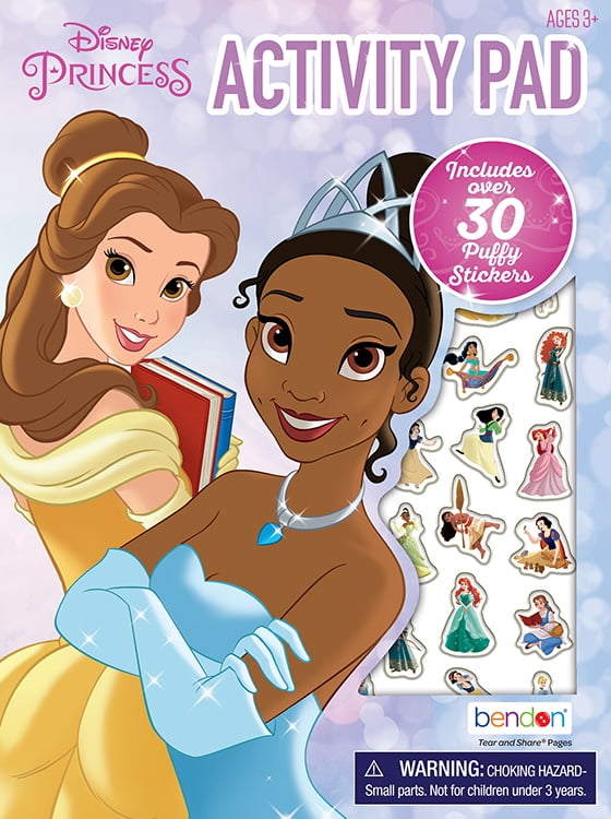 Disney Princess 32-Page Coloring and Activity Book with Puffy Stickers ...