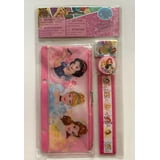 Disney Princess 4 Piece Stationary Set - Pencil Case, Eraser, Sharpener ...