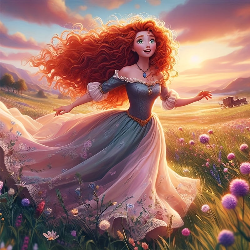 Disney Princess 5D Diy Diamond Painting Kit - Brave & Merida Cartoon ...