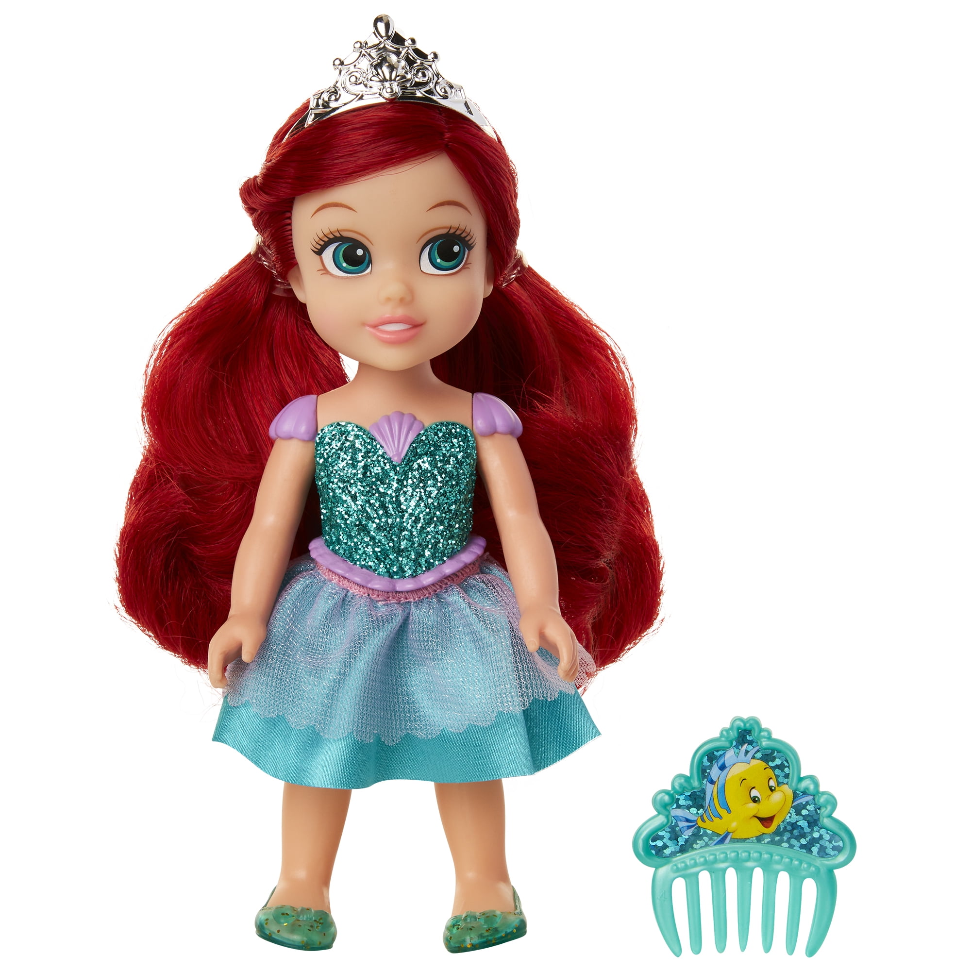 Disney Princess Petite Ariel Doll 6 Inch with Glittered Bodice and Comb ...