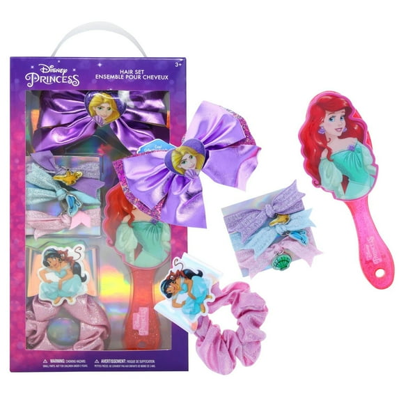 Disney Princess 6pc Hair Accessory Gift Set Hair Brush Bows Girls 3 and ...
