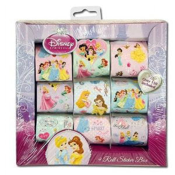 Disney Princess Sticker Box, 9 Rolls, Over 150 Multi-Colored Stickers ...