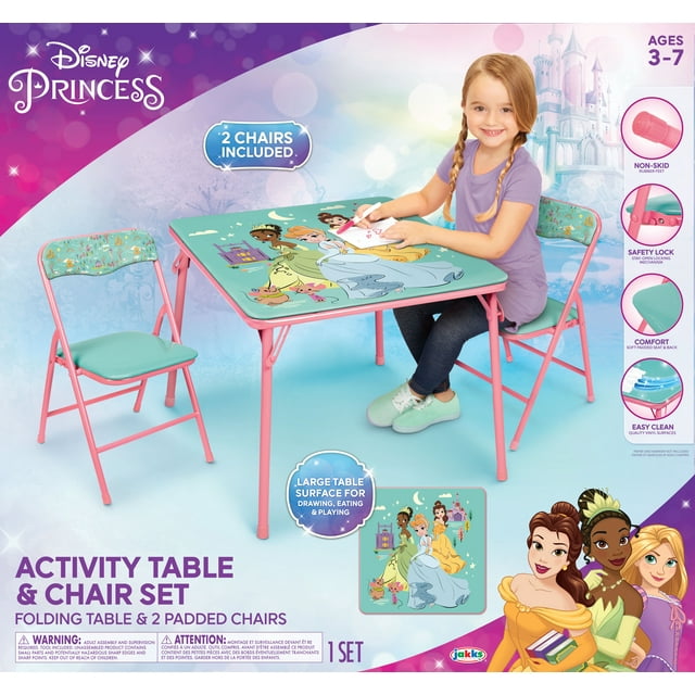 Disney Princess Activity Table Includes 1 Square Table & 2 Chairs Age ...