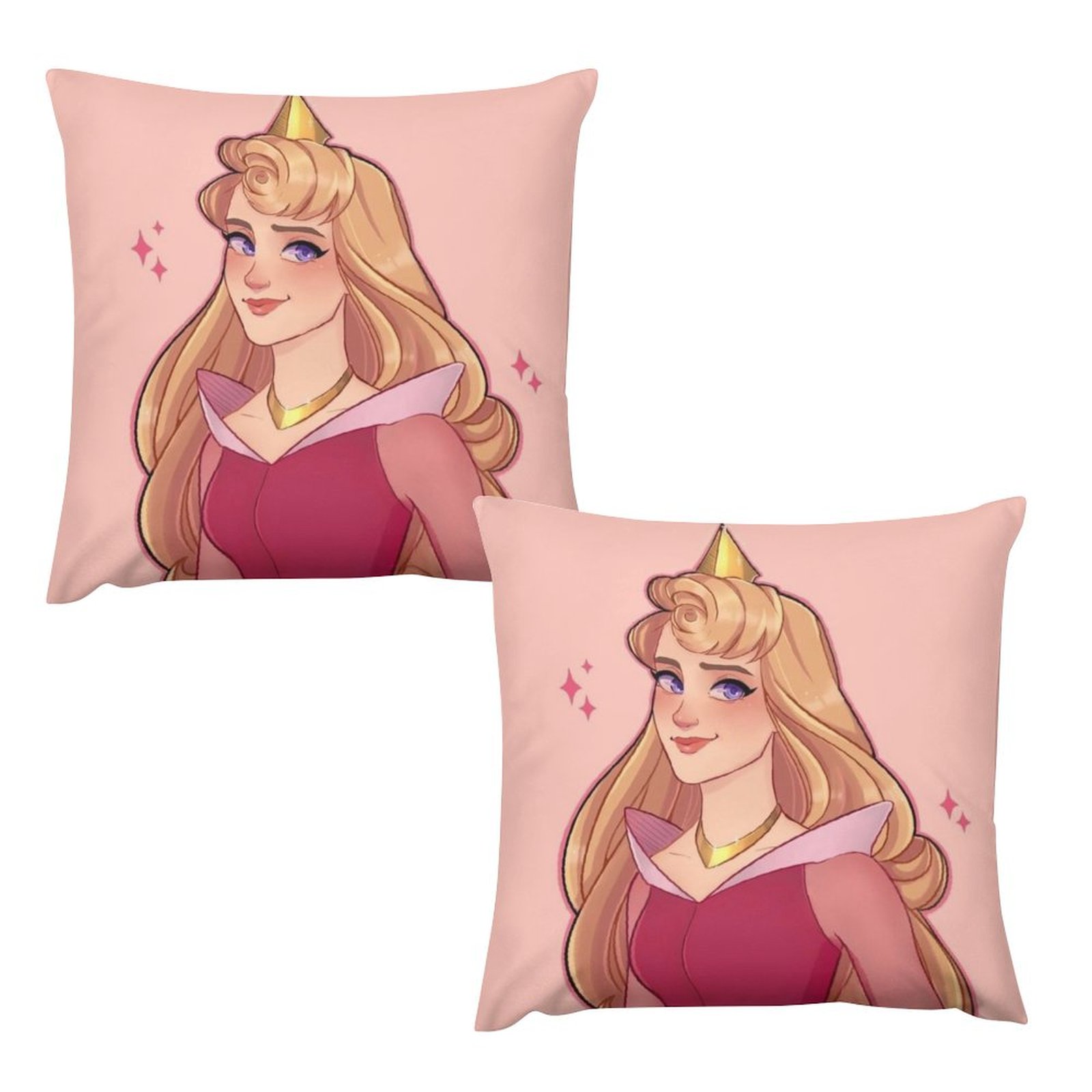 Disney Princess Anime Aurora Throw Pillow Covers, Set of 2, Cute Kawaii ...