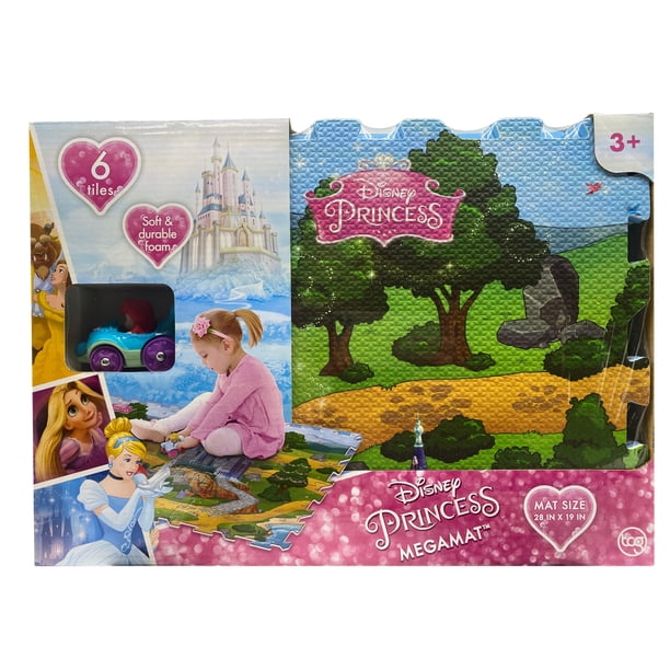 Disney Princess Ariel 6 Piece Tile Mega Foam Mat with Vehicle - Walmart ...