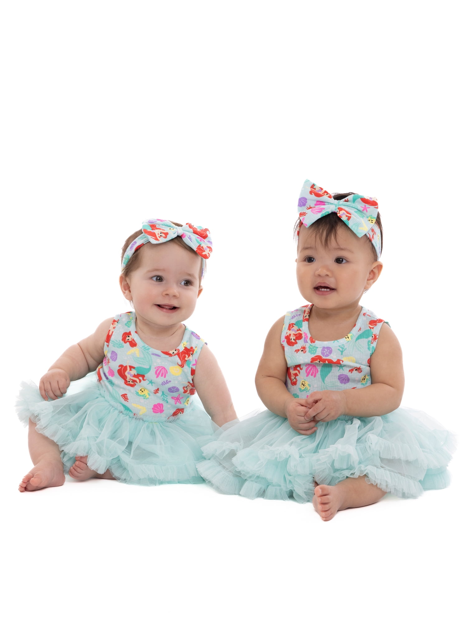 Disney Princess Ariel Baby Girl All Over Print Tutu with Matching ...