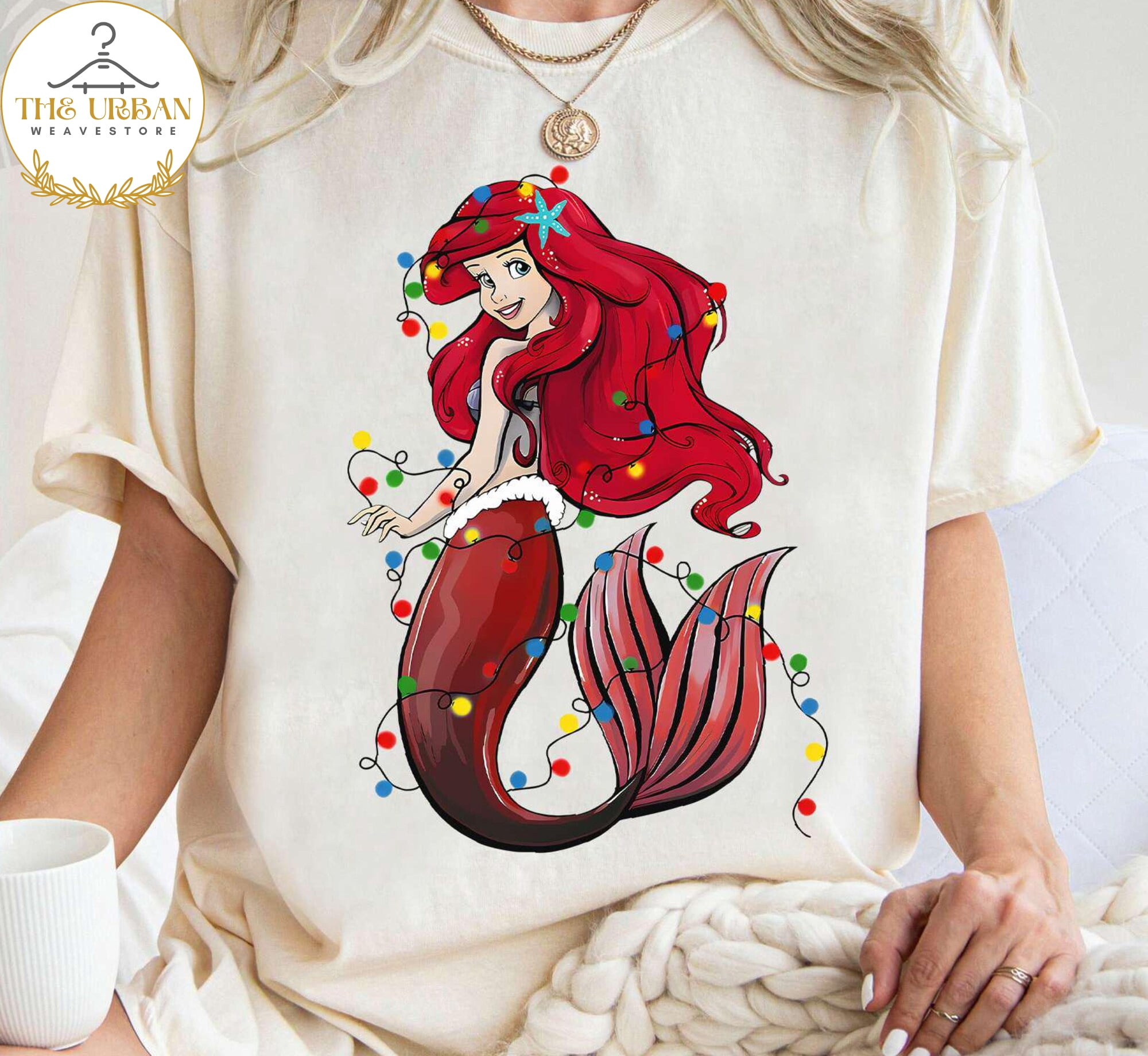 Disney Princess Ariel Christmas Light Shirt The Little Mermaid T-shirt ...