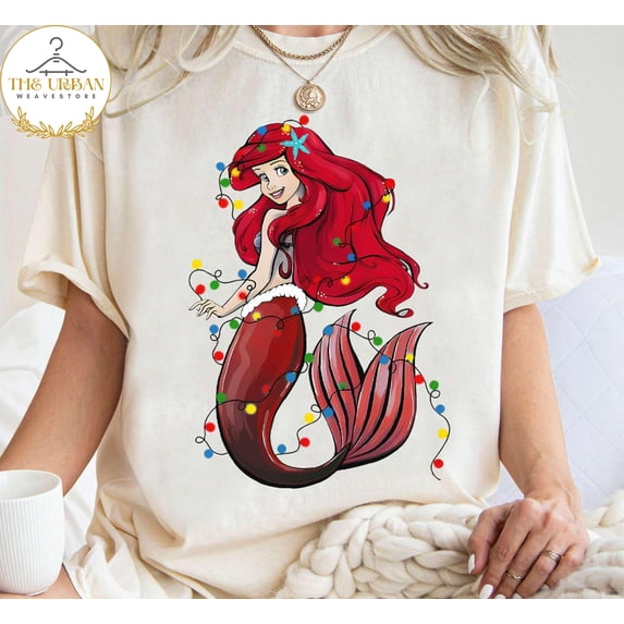 Disney Princess Ariel Christmas Light Shirt The Little Mermaid T-shirt ...