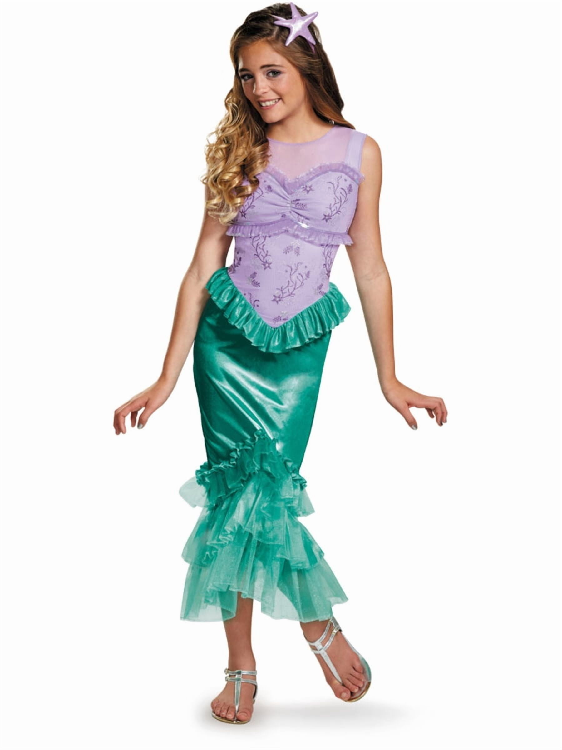 Disney Princess Ariel Classic Costume for Adults with Ruffle Trim ...