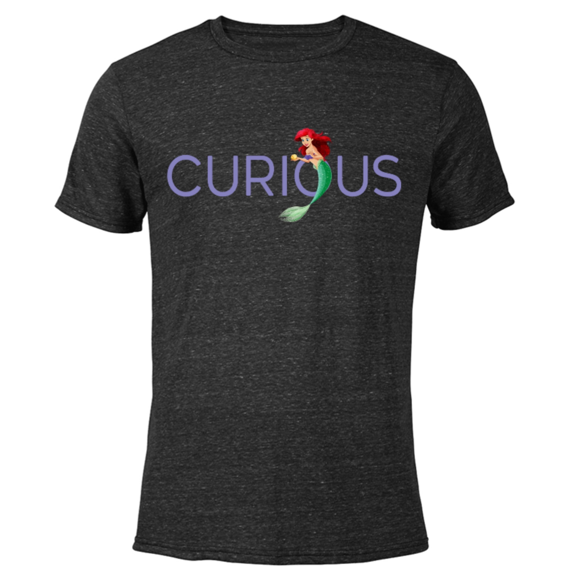 Disney Princess Ariel Curious - Short Sleeve Blended T-Shirt for Adults - Customized-Black ...