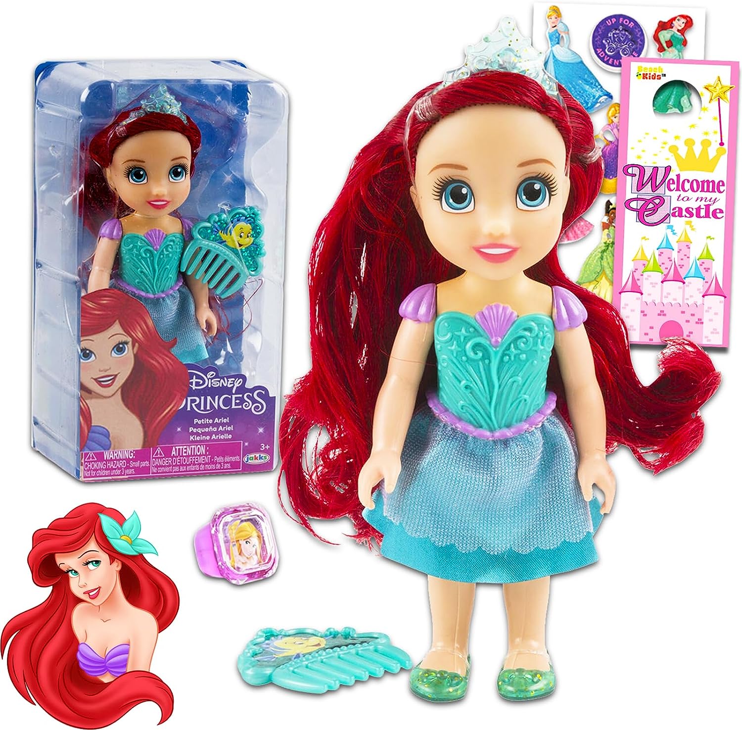 Disney Princess Ariel Doll and Comb Set 4 Pc The Little Mermaid Toy ...