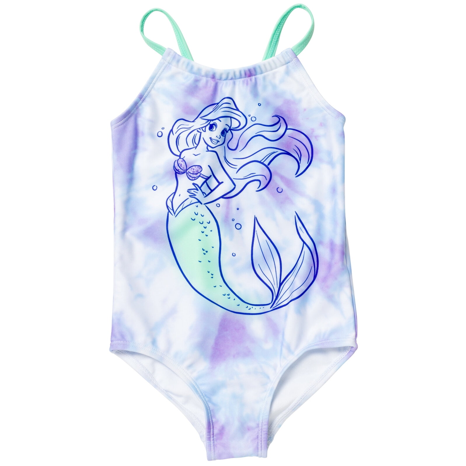 Disney Princess Ariel Little Girls One Piece Bathing Suit Toddler to ...