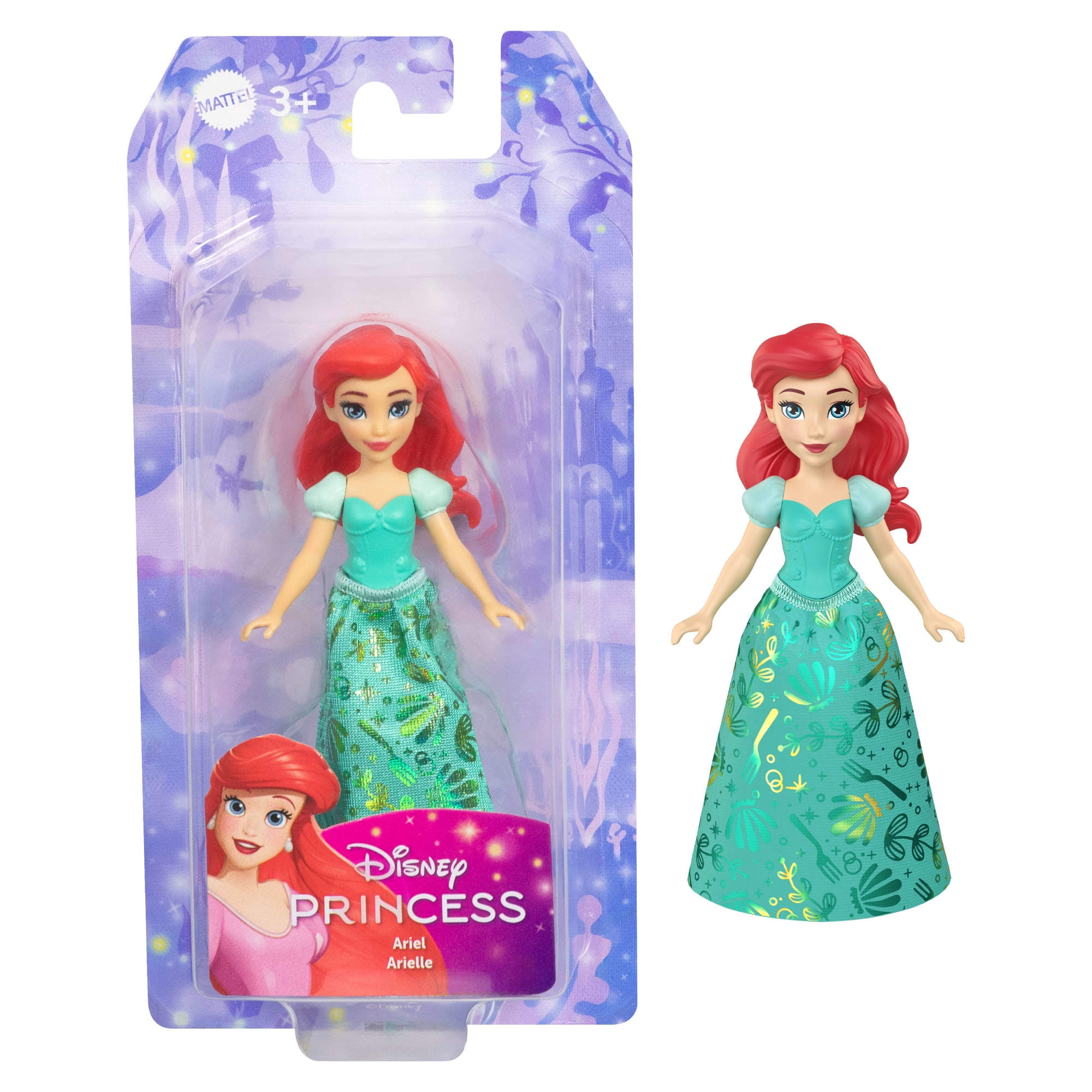Disney Princess Ariel Posable Small Doll in Shiny Outfit with Removable ...