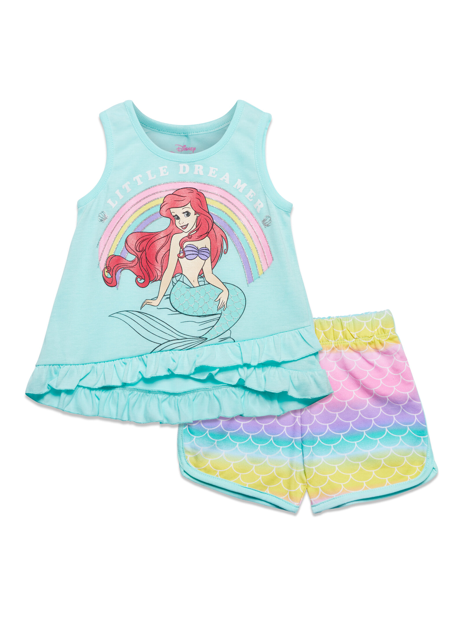 Disney Princess Ariel Toddler Girls Tank Top and Shorts Toddler to Big ...