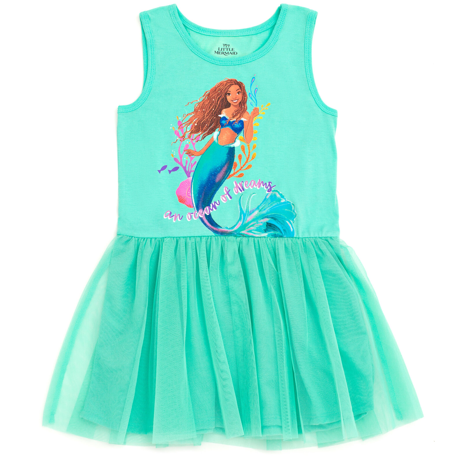 Disney Princess Ariel Toddler Girls French Terry Dress Toddler to Big ...