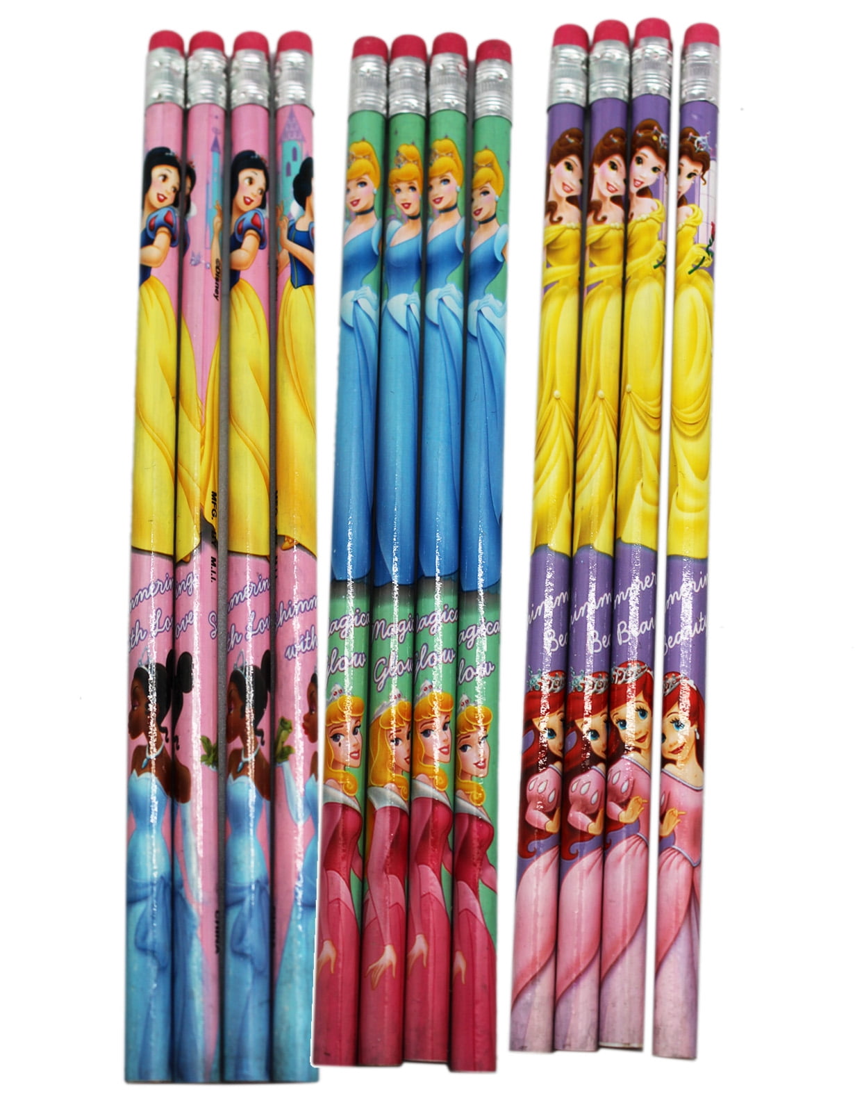 Disney Princess Assorted Character Pencils w/Bottom Eraser (12pc ...