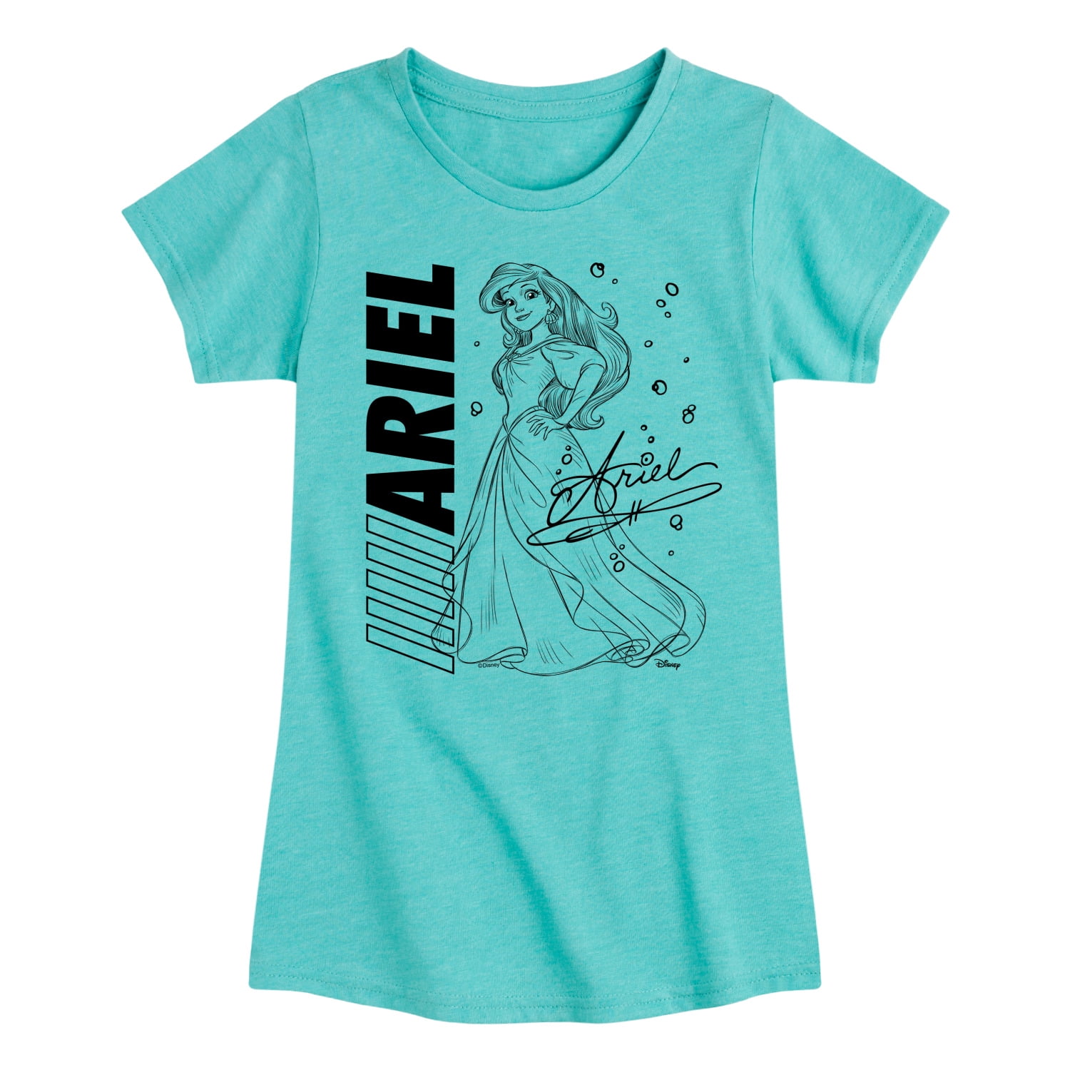 Disney Princess - Autograph Ariel - Toddler & Youth Girls Short Sleeve ...