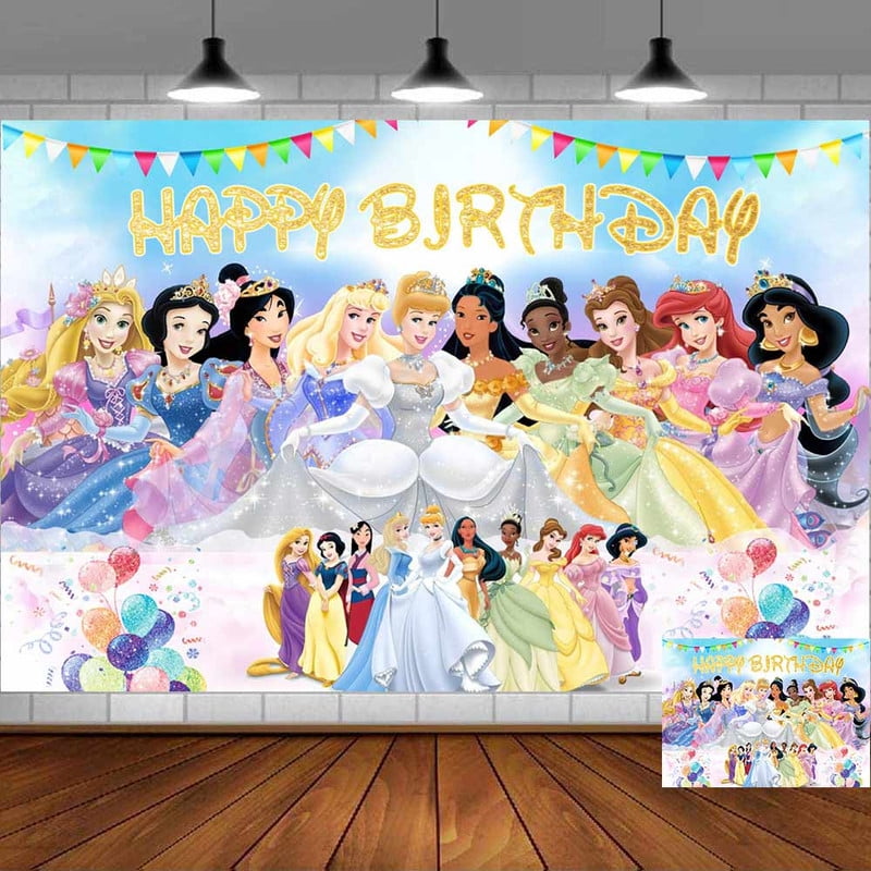 Disney Princess Backdrop Banner Party Supplies Poster Movie Theme ...