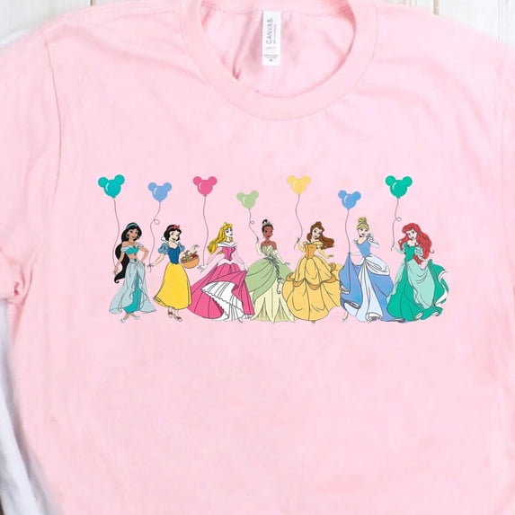 Disney Princess Balloon Shirt Disney Belle Cinderella Tiana Rapunzel T ...