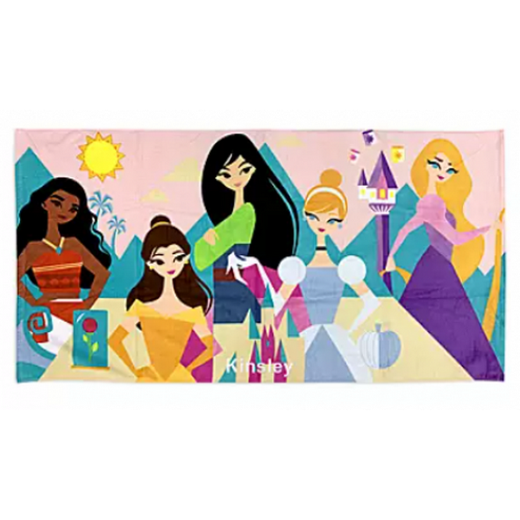 Disney Princess Beach Pool Towel Moana Belle Mulan Cinderella Rapunzel ...