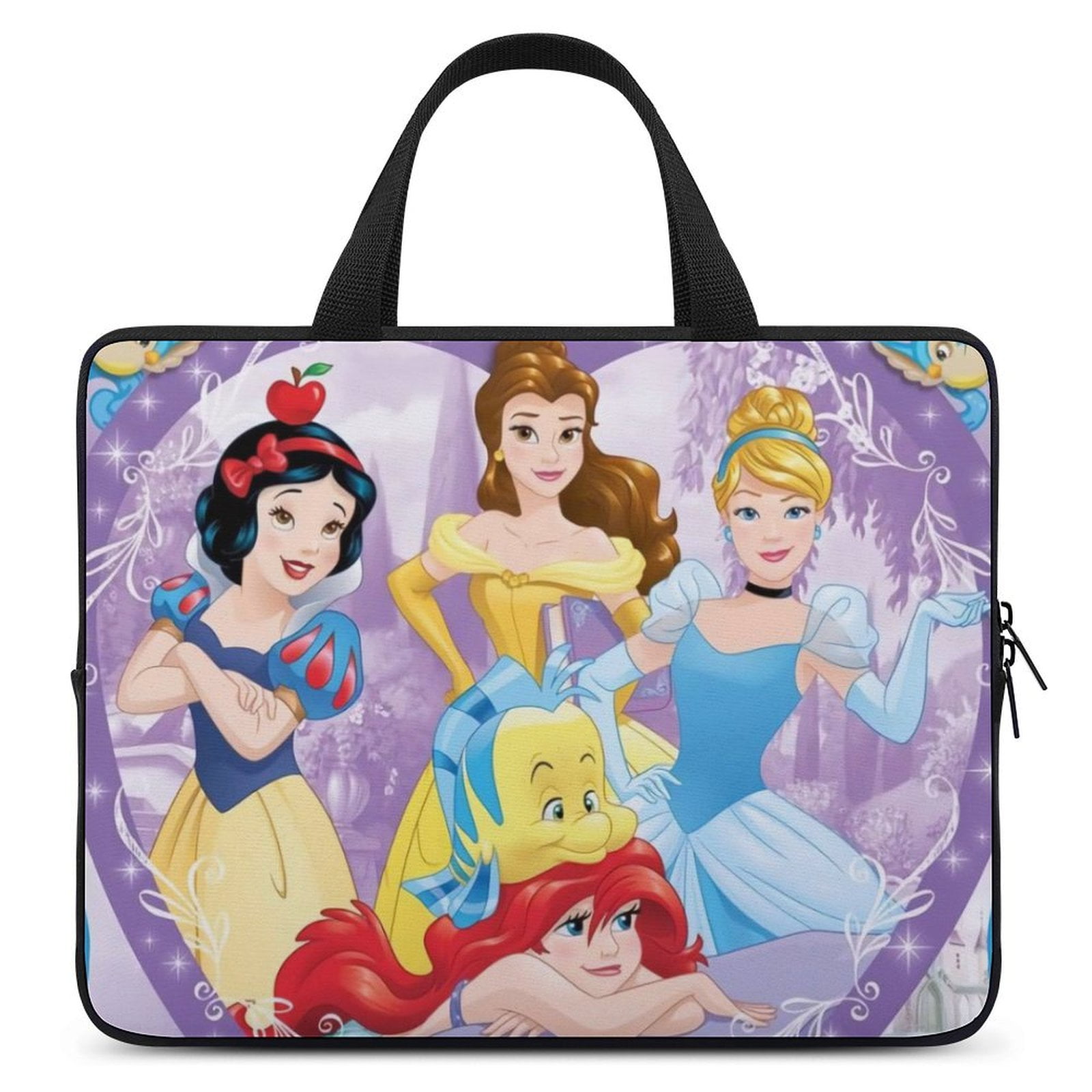 Disney&Princess Belle Ariel Snow White Collage Heart Laptop Bag for ...