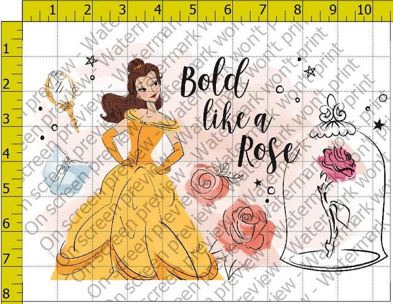 Disney Princess Belle Bold Like A Rose Edible Image Cake Topper (1/4 ...