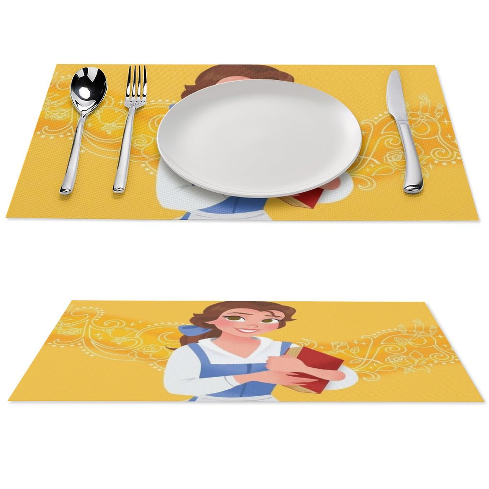 Disney Princess Belle Cartoon placemats are suitable for indoor dining ...