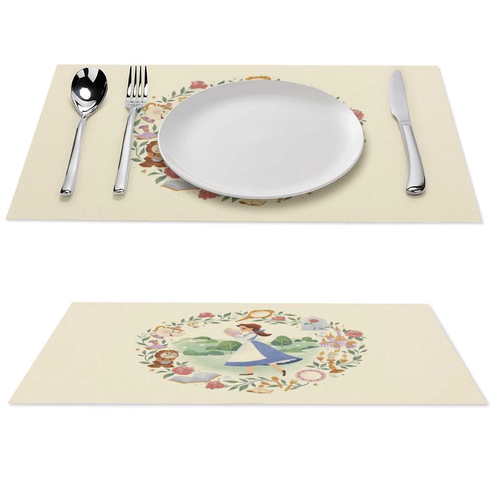 Disney Princess Belle Cartoon placemats are suitable for indoor dining ...