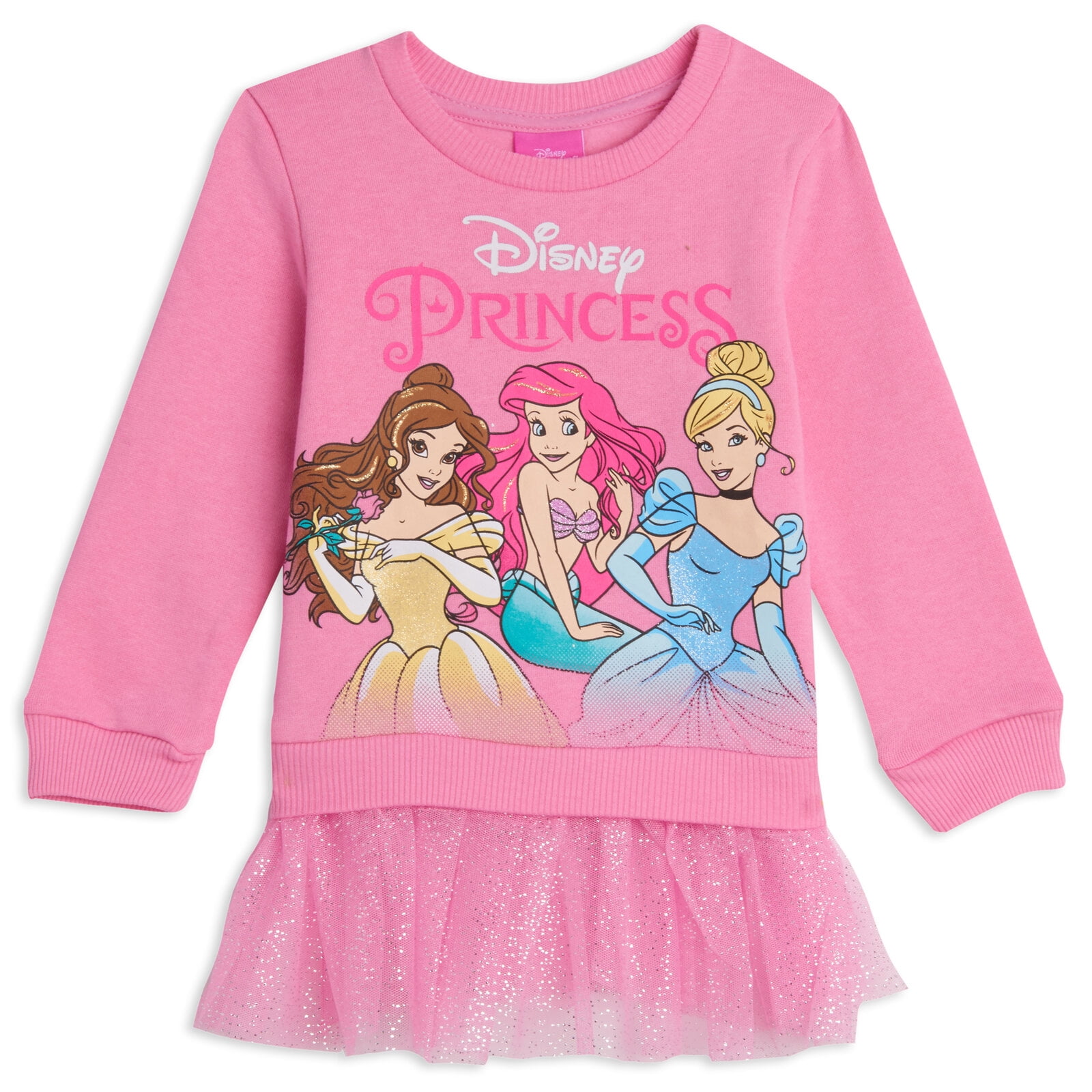 Disney Princess Belle Cinderella Ariel Little Girls Fleece Sweatshirt ...