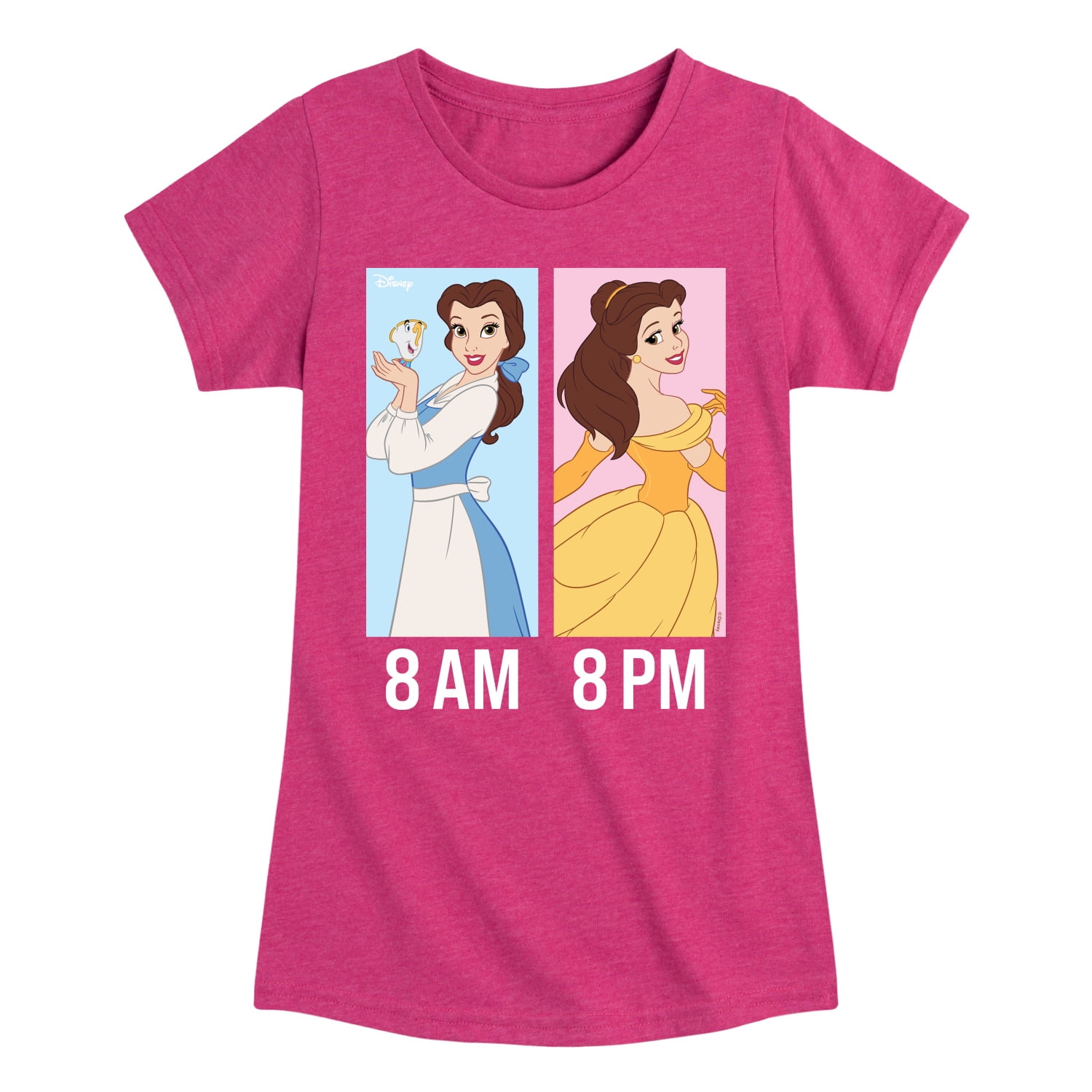 Disney Princess - Belle Day and Night Wear - Girls Fitted Short Sleeve ...