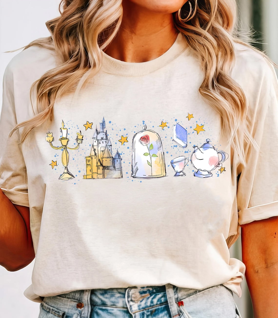 Disney Princess Belle Fall Comfort Colors T-Shirt, Beauty And The Beast ...