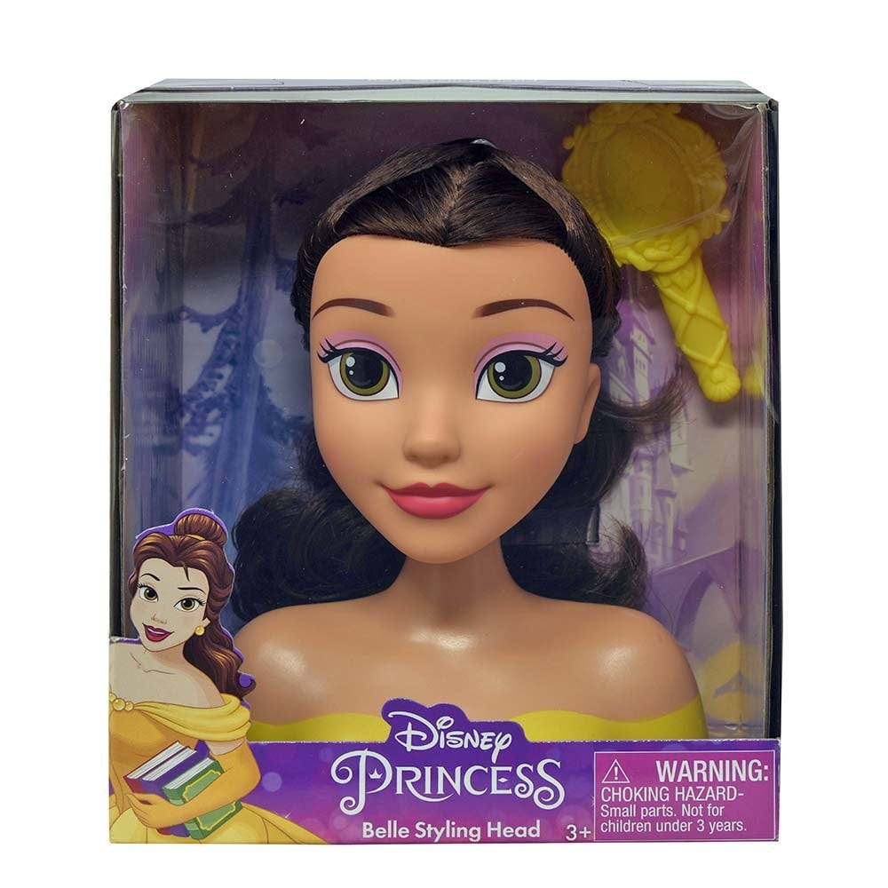 Disney Princess Belle Mini Doll Hair Styling Head Toy in Window Box ...