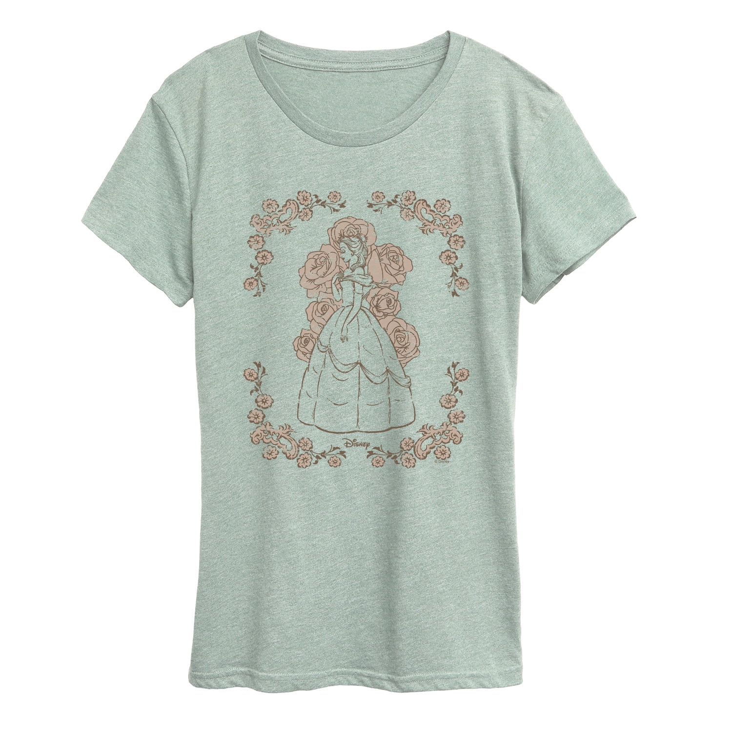 Disney Princess - Belle Roses - Women's Short Sleeve Graphic T-Shirt ...